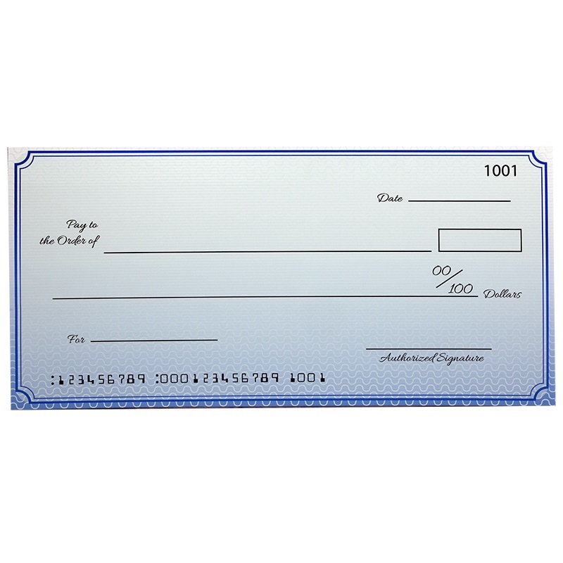 Custom Premium Large Check 22 X 48 Inch | Custom Big Checks & Giant Checks