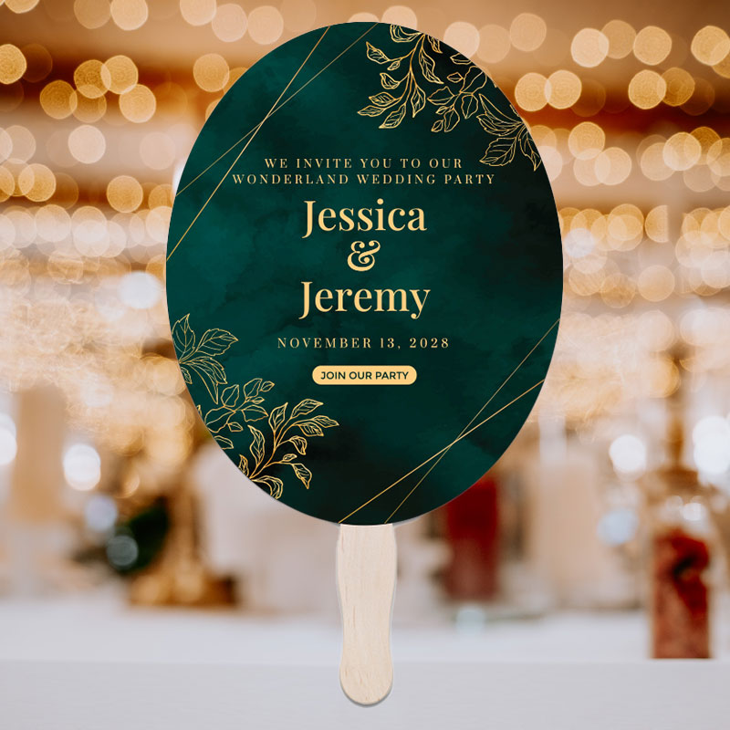 Custom Card Stock Hand Fans with Logo or Event Details