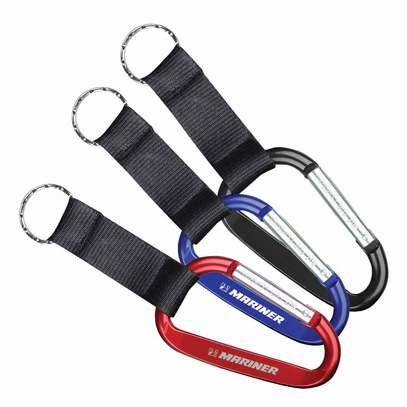 Carabiner Key Ring W/ Black Strap - Imprint.Com