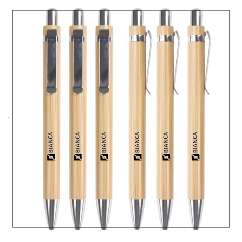 Custom Bamboo Wooden Sustainable Retractable Ballpoint Pens - Imprint.Com