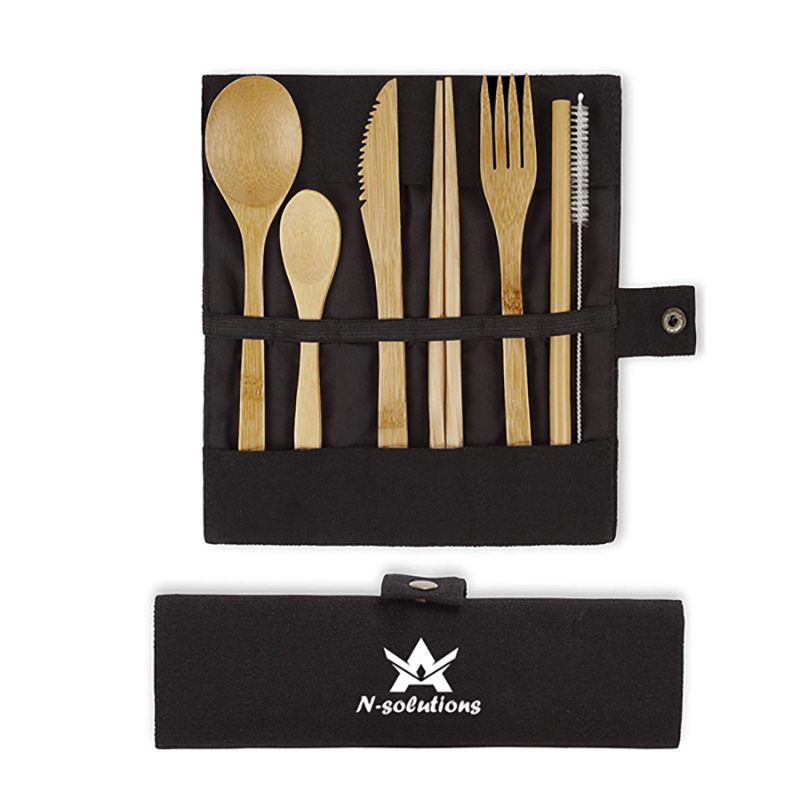 Custom Camping Bamboo Utensil Set - Imprint.Com