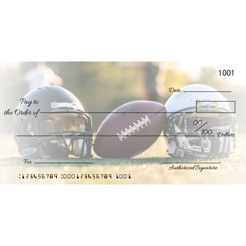 Custom Football Helmet Big Checks | Custom Themed Big Checks