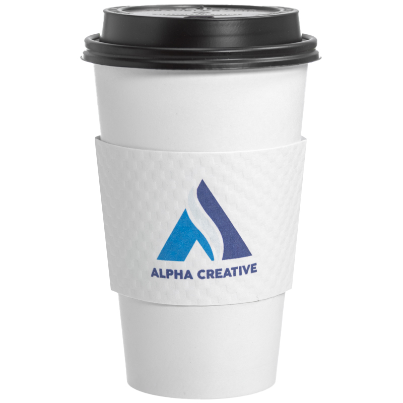 Custom Premium Embossed White Cup Sleeves - RushService.Com