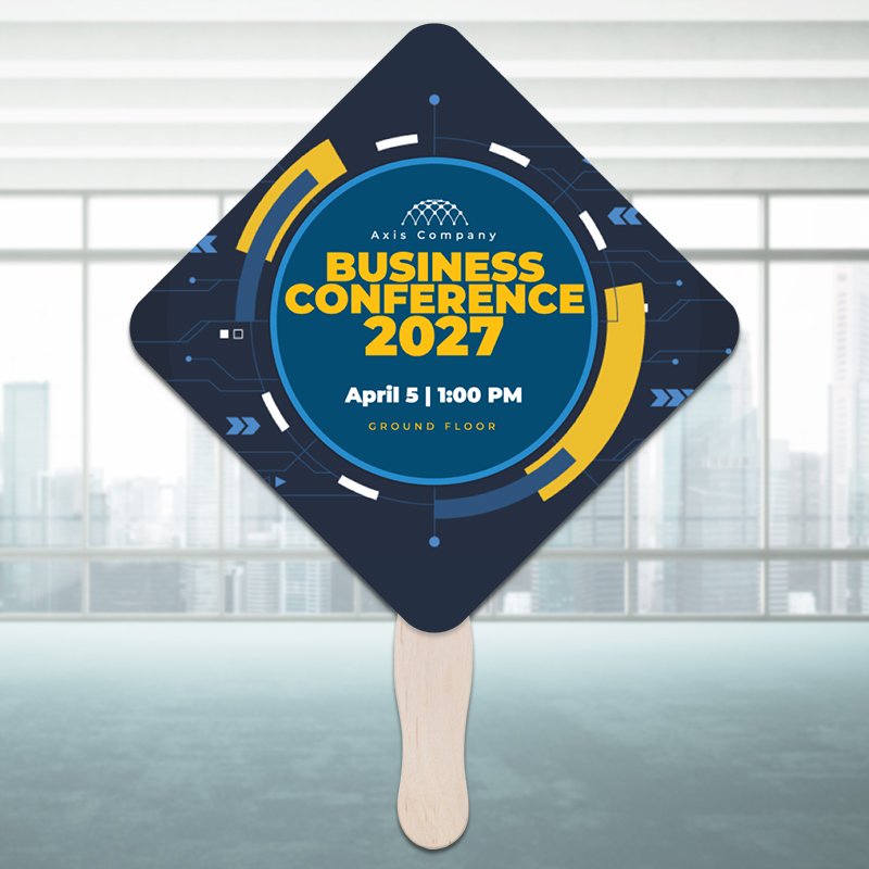 Custom Card Stock Hand Fans with Logo or Event Details