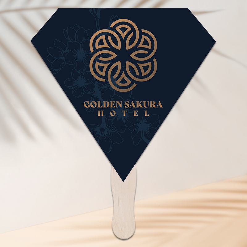 Custom Card Stock Hand Fans with Logo or Event Details