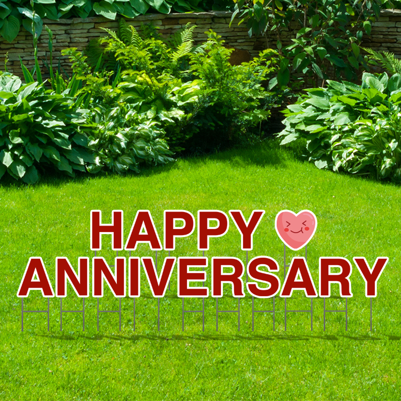 Pre-Packaged Happy Anniversary Yard Letters - Imprint.Com
