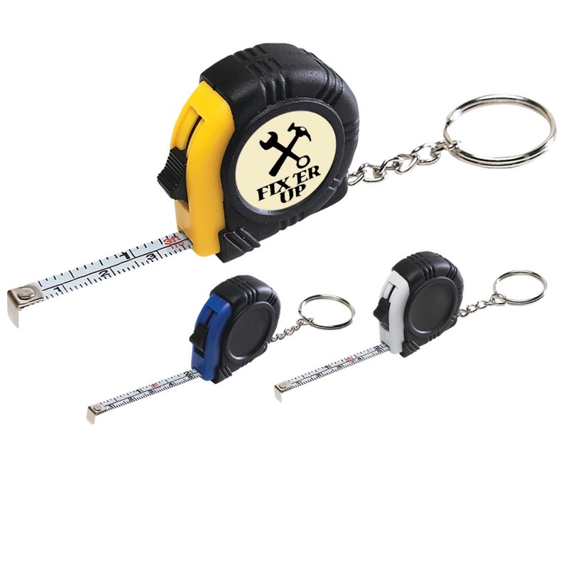 Rubber Tape Measure Key Tag With Laminated Label - Imprint.Com
