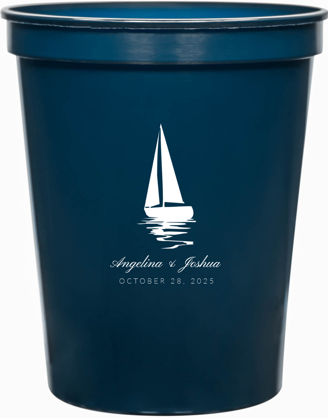 Custom I’ll Be By Your Side Sailboat Nautical Wedding Stadium Cups ...