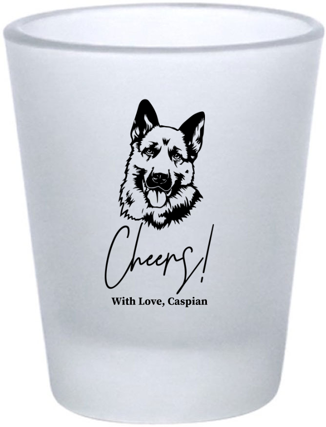 Personalized German Shepherd Cheers Pet Wedding Frosted Shot Glasses ...