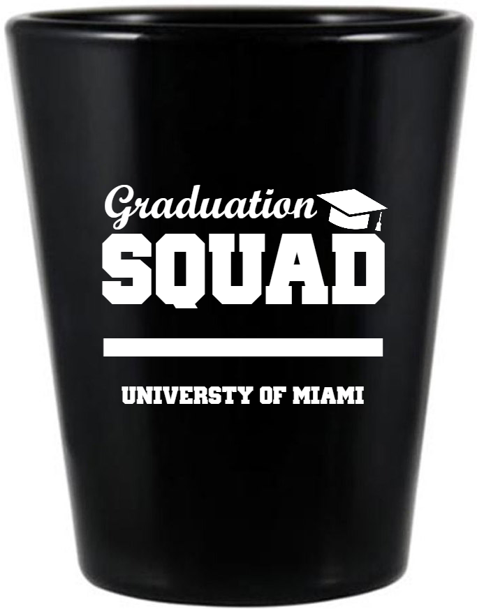 Personalized Graduation Squad Black Shot Glasses - Imprint.Com