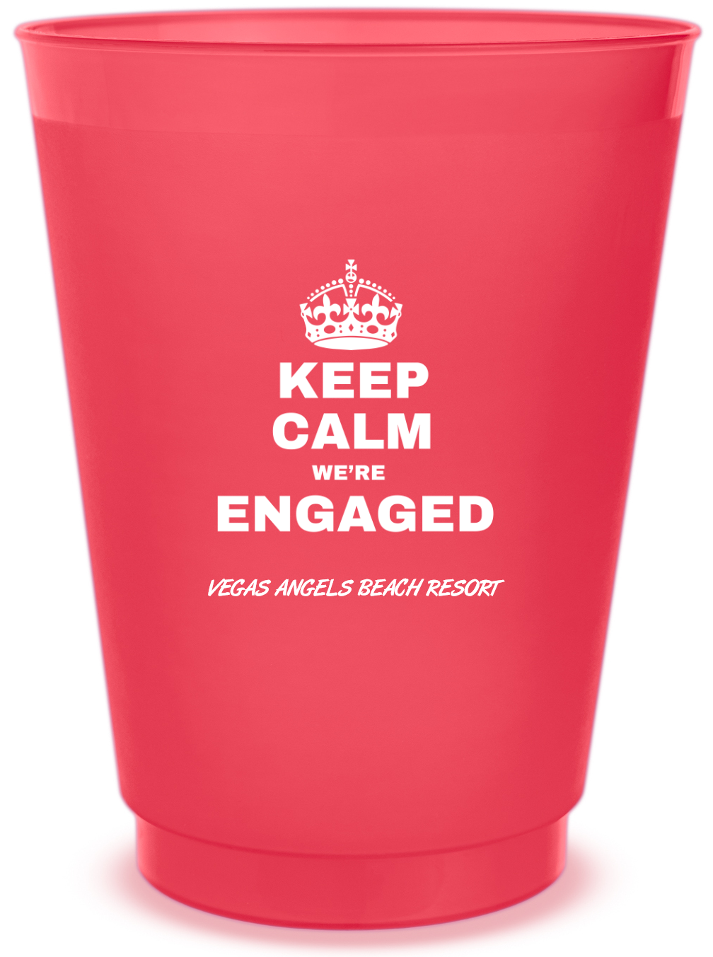 Personalized Keep Calm We’re Engaged Frosted Stadium Cups | Custom Cups