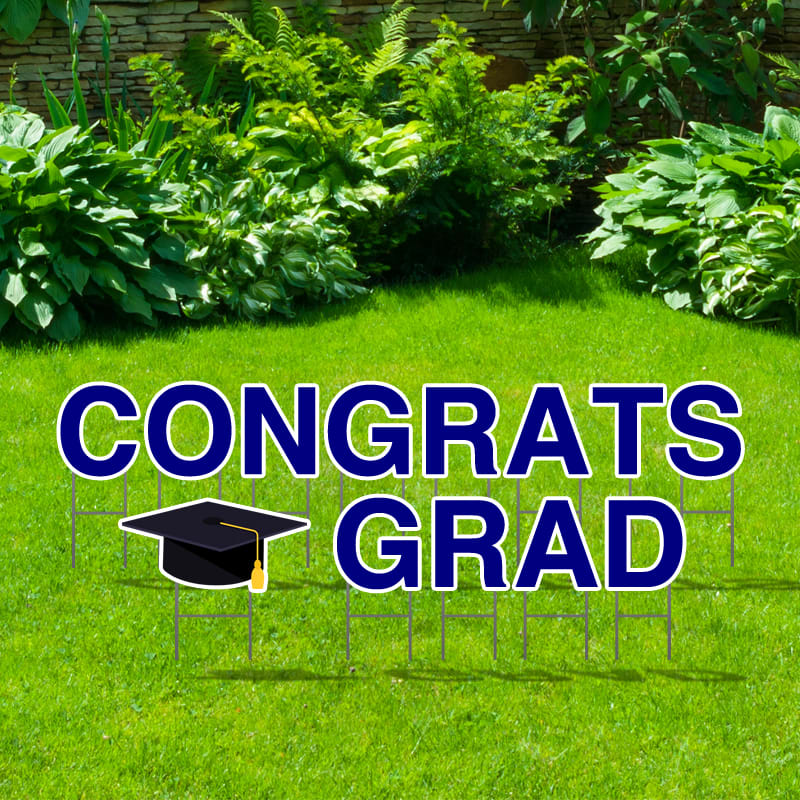 Pre-Packaged Congrats Grad Yard Letters | In-Stock Yard Signs