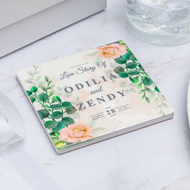 4 Inch Full Color Square Ceramic Coasters | Custom Event Decor