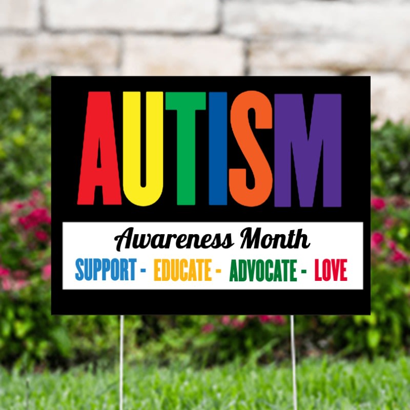Autism Awareness Month Stock Yard Signs | In-Stock Autism Yard Signs