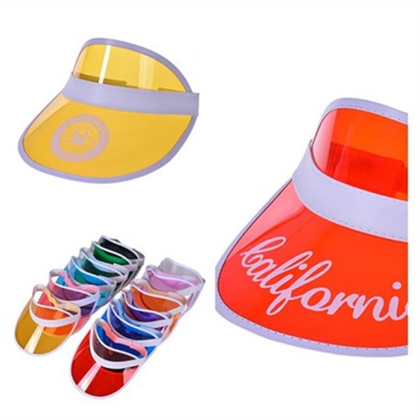 Clear Candy Colored Plastic Sun Visor | Custom Visors - RushService.Com
